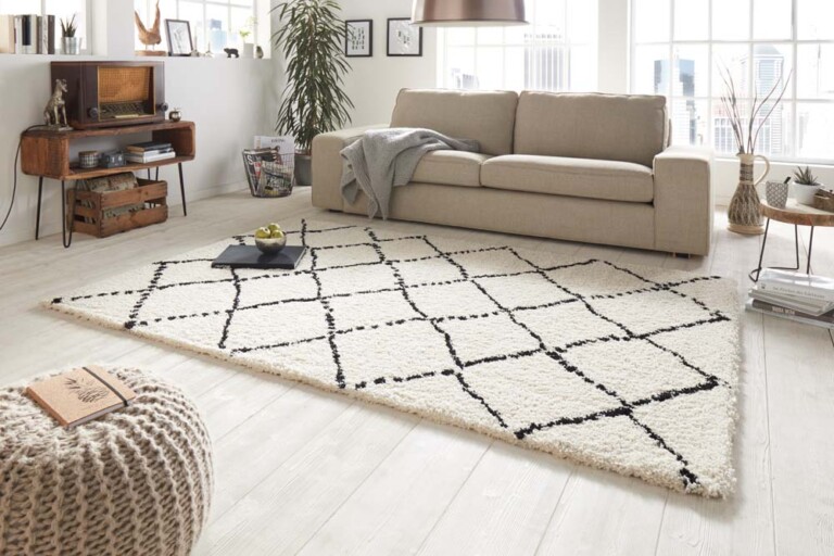 Laagpolig vloerkleed - Loom zilver | Tapeso