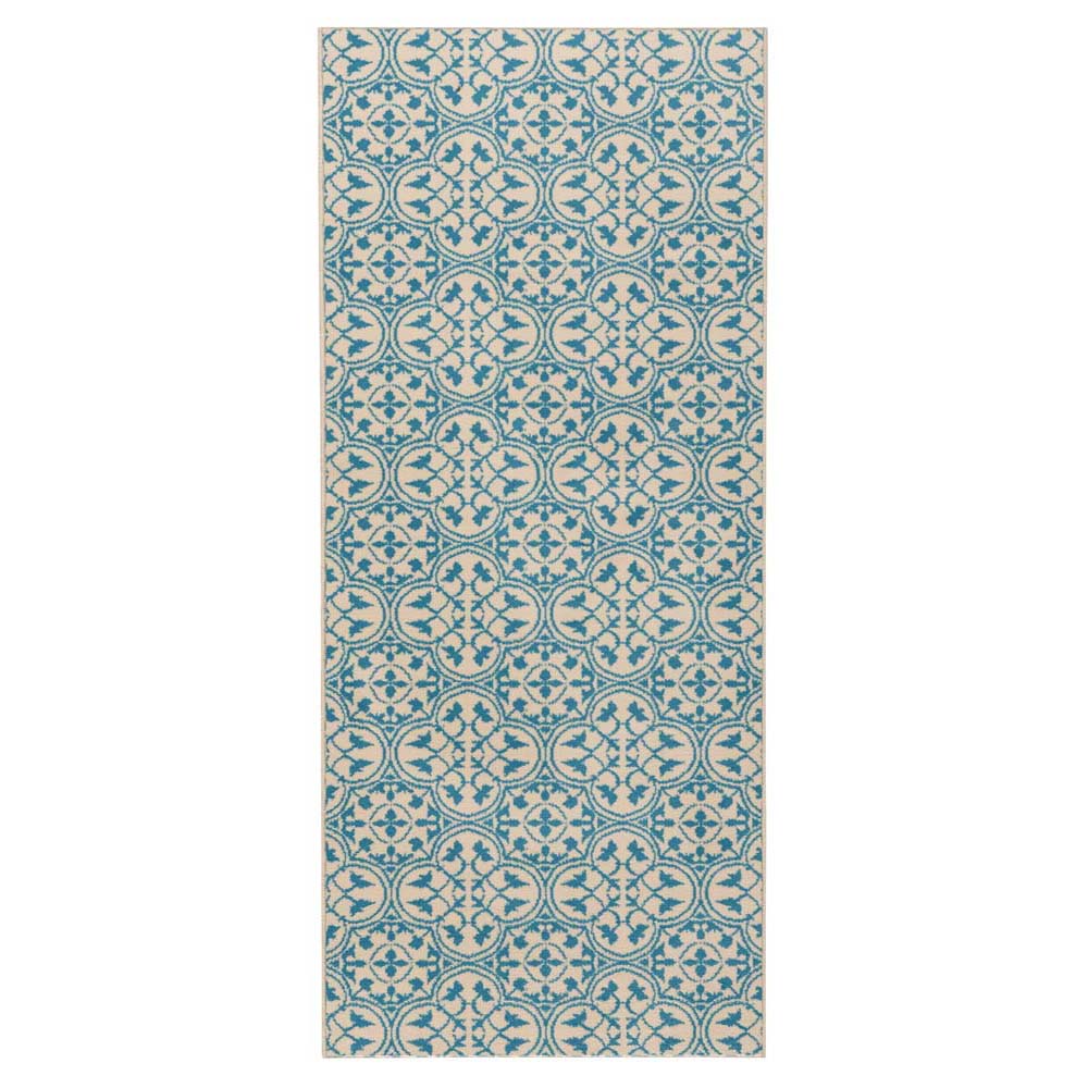 Moderne loper Pattern - blauw/crème | Tapeso