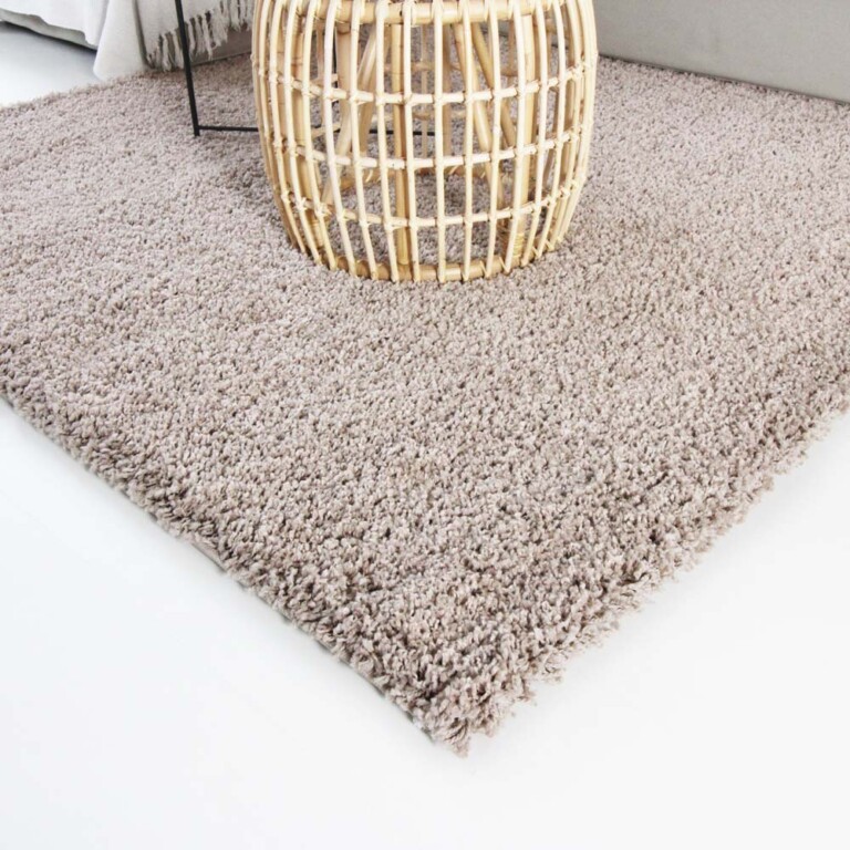 Hoogpolig vloerkleed shaggy Trend effen - beige | Tapeso