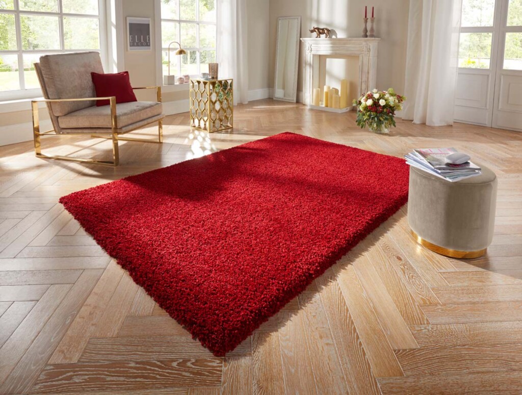 Hoogpolig vloerkleed Talence Elle Decoration - rood | Tapeso