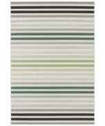 Binnen & buiten vloerkleed strepen Paros - groen/crème | Tapeso