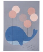 Kindervloerkleed walvis Willem - grijs | Tapeso