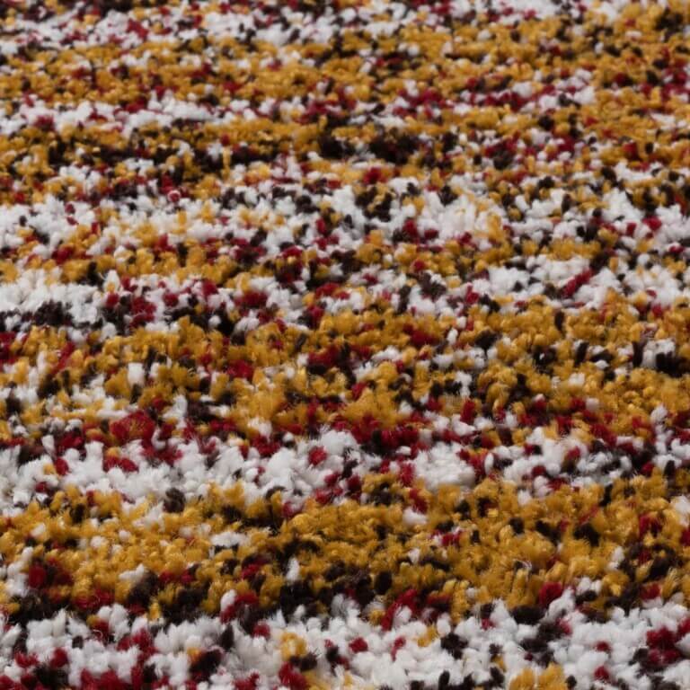 Hoogpolig vloerkleed strepen Artisan - multi/okergeel | Tapeso