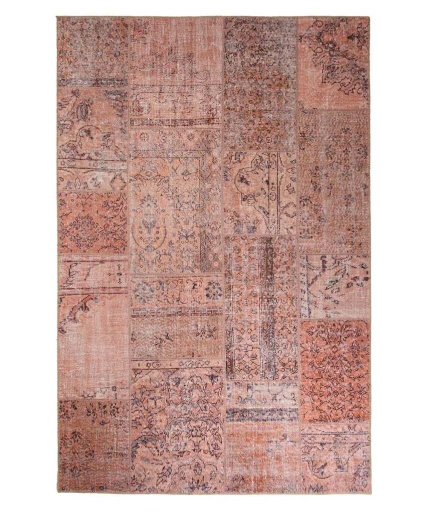 Patchwork vloerkleed - Fade Heritage beige/terracotta | Tapeso