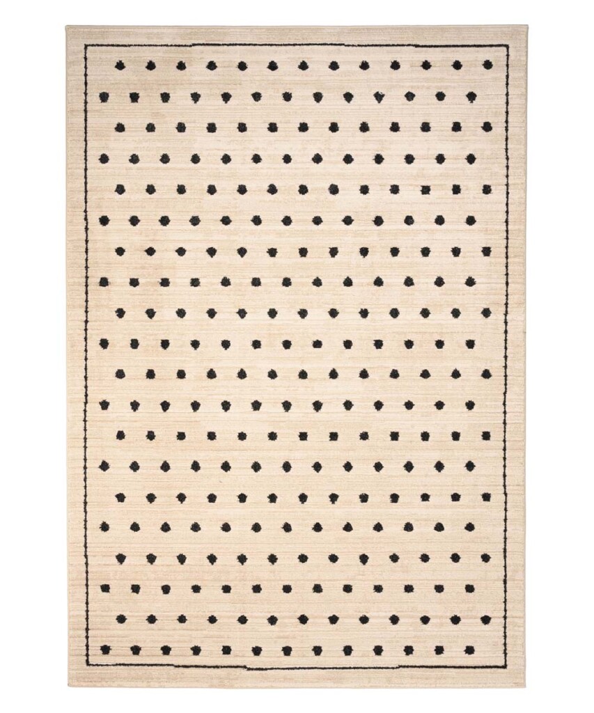 Vloerkleed stippen - Fancy Dots crème | Tapeso